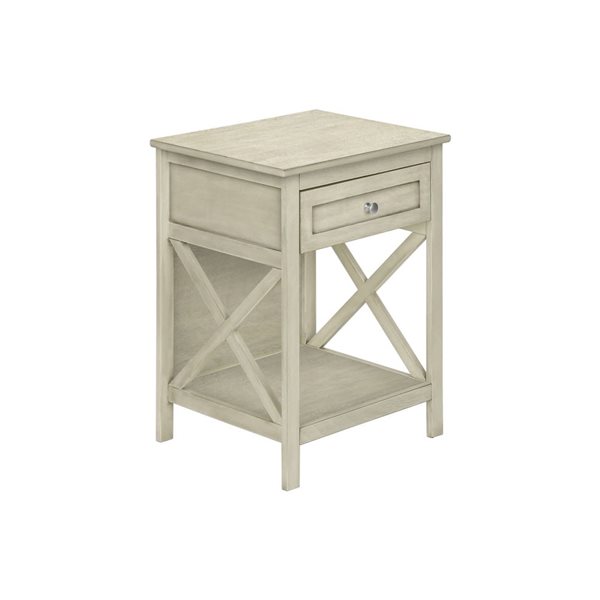Monarch Specialites Antique White Veneer 2-Tier Accent Table with ...