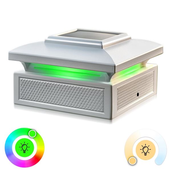 Lumineer Classy Caps Smart Solar Post Cap Light, White SLT727W | RONA
