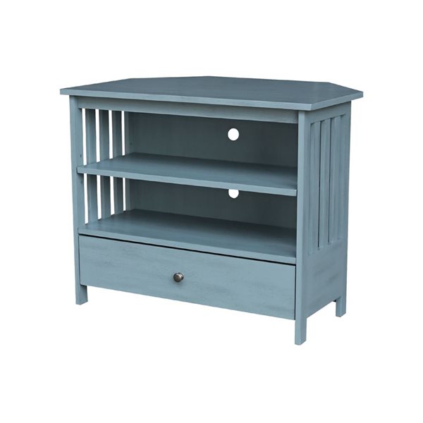 International Concepts Mission Corner TV Stand - Antique Rubbed Ocean ...