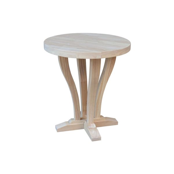 International Concepts LaCasa Solid Wood Round End Table - Unfinished OT-621RE | RONA