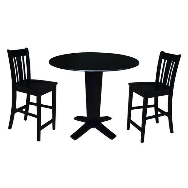 International Concepts 3-Pc 42-in Solid Wood Dual Drop Leaf Dining ...