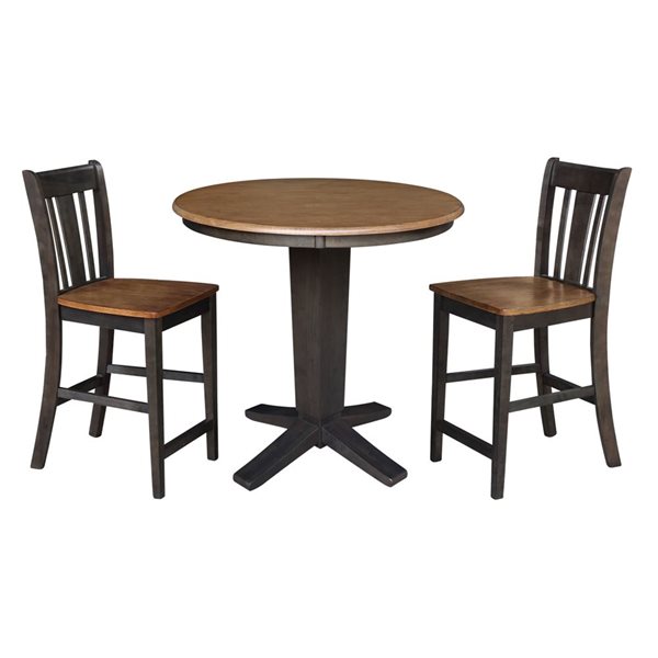 International Concepts 36-in Solid Wood Round Top Dining Table with 2 ...