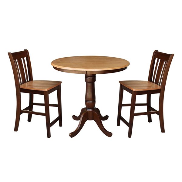 International Concepts 36-in Solid Wood Round Pedestal Dining Table w ...