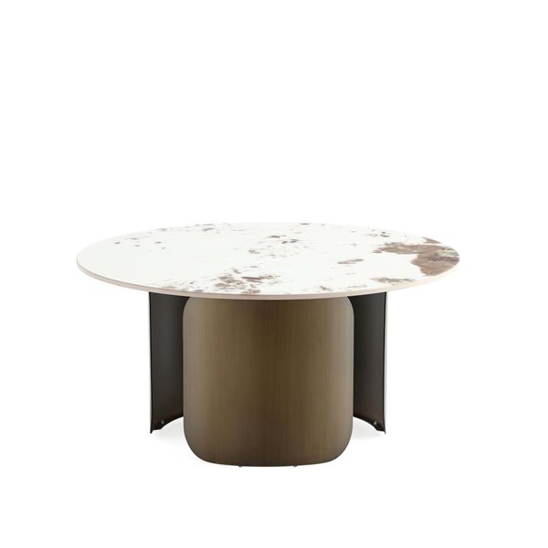 Manhattan Comfort Monica Modern Sintered Stone Top Gold Coffee Table ...