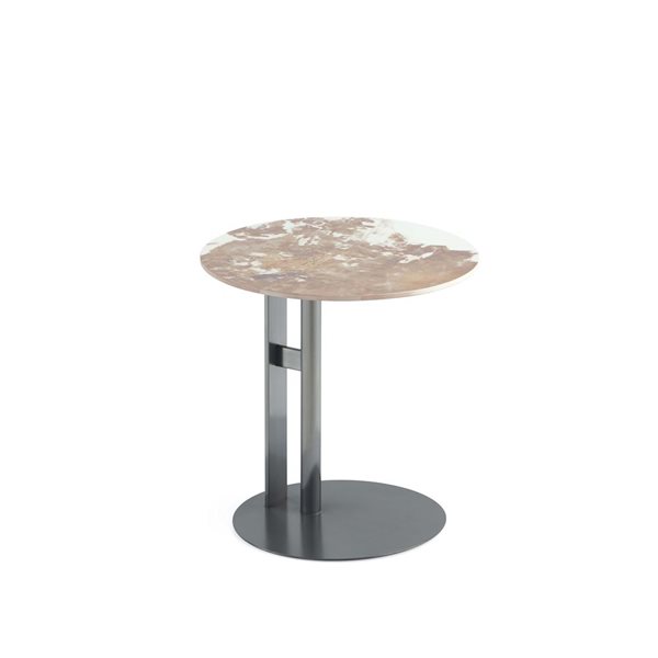 Table d'appoint moderne ronde Alondra Manhattan Comfort en pierre ...