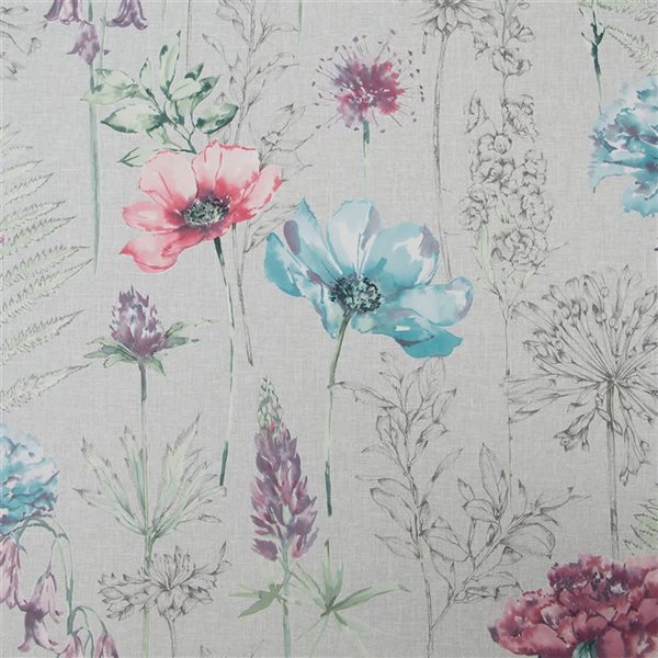 Julien Macdonald Floral Sketch Grey 56-ft² Unpasted Wallpaper 111404 | RONA