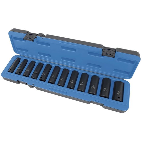 JET 12-Pc 1/2-in Drive Deep Metric Impact Socket Set - 6 pt. 610310 | RONA