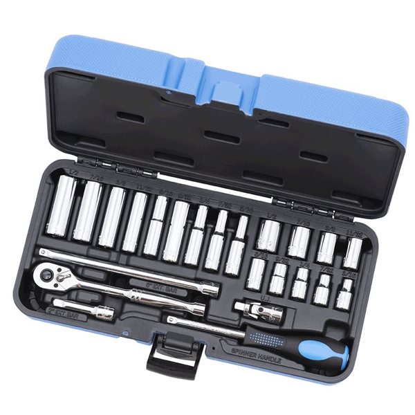 JET 24 Pc 1/4-in Drive SAE Socket Wrench Set - 6 pt. 600115 | RONA