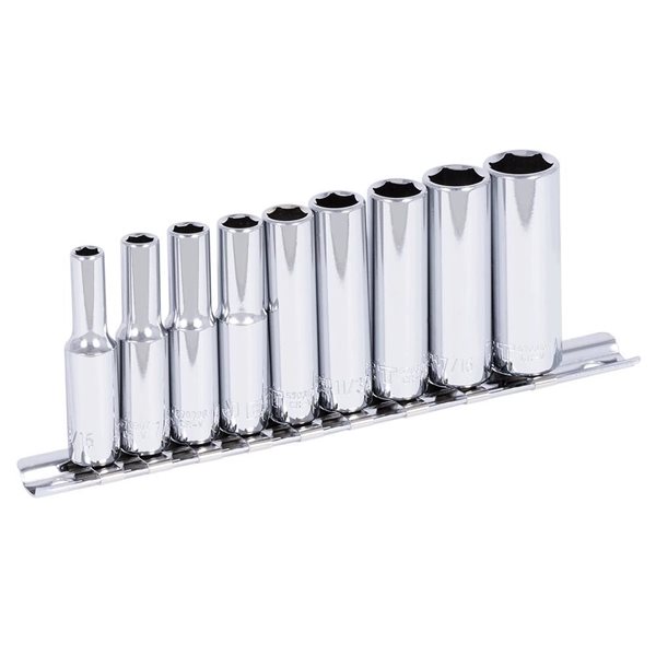 JET 9-Pc 1/4-in Drive Deep SAE Socket Set - 6 pt. 601107 | RONA