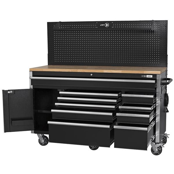 JET HD Series 10-Drawer Black Mobile Work Bench - 61-in x 23-in 842629 ...