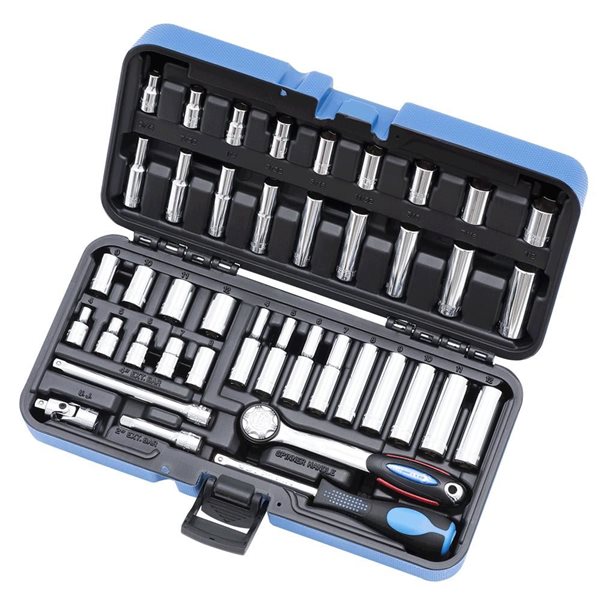 JET 42-Pc 1/4-in Drive SAE/Metric Socket Wrench Set - 6 pt. 600125 | RONA