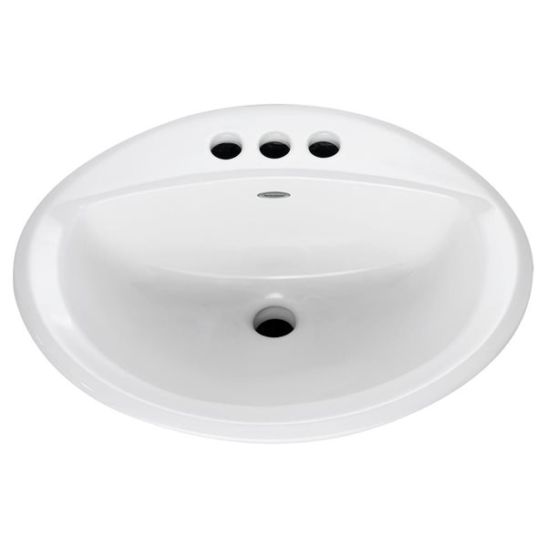 American Standard Aqualyn Vitreous China Drop-In Oval Bathroom Sink w ...