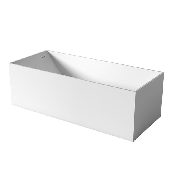 Rugus 67-in Freestanding Soaking Solid Surface Bathtub in White RG-S13 ...