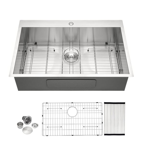 Rugus Drop-in Single Bowl Stainless Steel Kitchen Sink RG-SS14-3322 | RONA