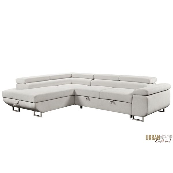 Urban Cali Hollywood Sleeper Sectional Sofa Bed with Adjustable ...