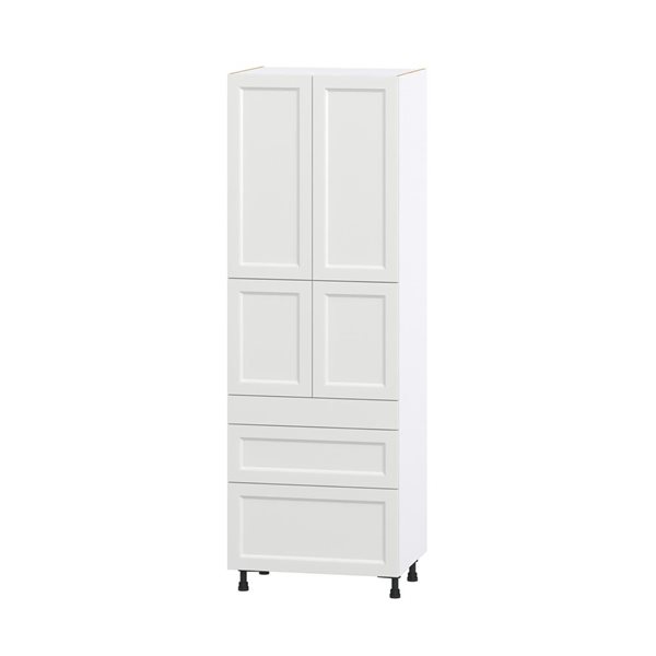 Hugo&Borg Riviera 4-Door White Pantry Cabinet with Three Drawers and 2 ...