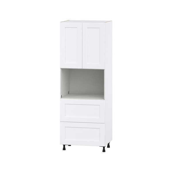 Hugo&Borg Jolie White Microwave Pantry Cabinet with Two Drawers - 30 x ...