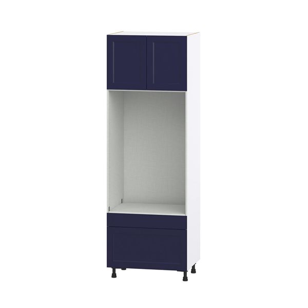 Hugo&Borg Lorette Blue Microwave Oven Pantry Cabinet with Two Drawers ...