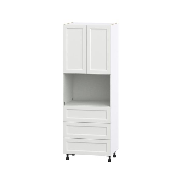 Hugo&Borg Riviera White Pantry Microwave Cabinet with Three 10-in ...