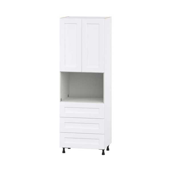Hugo&Borg Jolie White Pantry Microwave Cabinet with Three 10-in Drawers ...