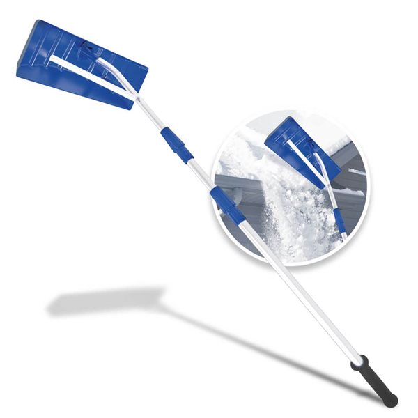Snow Joe 21-ft Twist-N-Lock Telescoping Snow Shovel Roof Rake w/ 6 x 25 ...