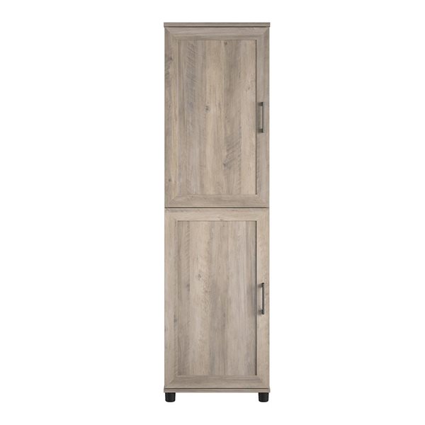 Systembuild Evolution Dwyer Grey Oak Wood 2-Door Kitchen Pantry Cabinet ...
