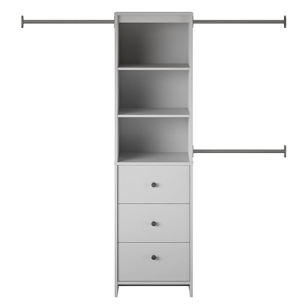 Systembuild Evolution Beckett 73 to 89-in W x 76-in H Grey Closet ...