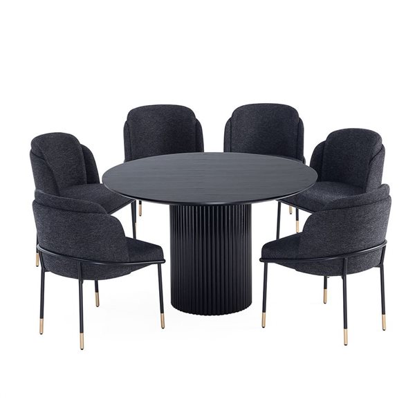 Mobilier de salle à manger 7 pièces Hathaway et Flor de Manhattan ...