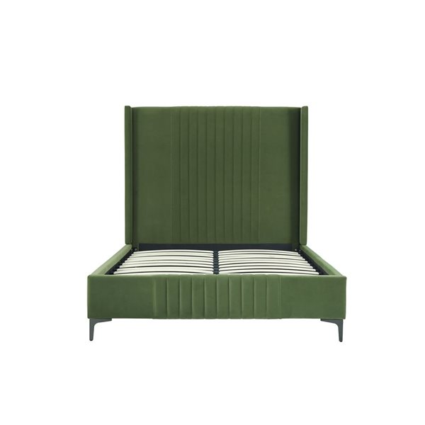 Manhattan Comfort Promenade Moss Green Mid-Century Modern Velvet ...