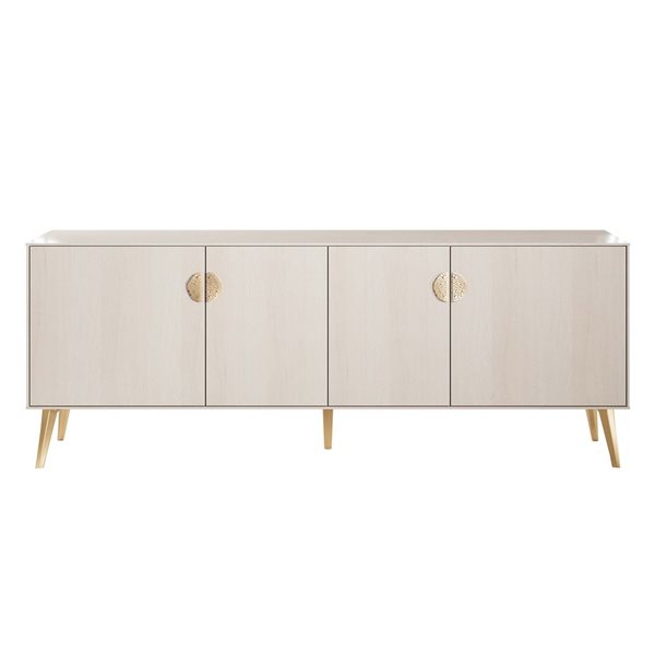 Manhattan Comfort Haley 78.7-in W White Mid-Century Modern 8-Shelf ...