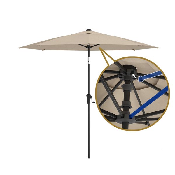 Above OneClick 2 9-ft W Brown Octagon Market Patio Umbrella AB-OCV2-9T ...