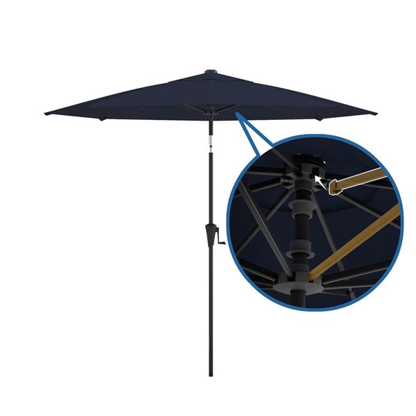 Above OneClick 2 9-ft W Blue Octagon Market Patio Umbrella AB-OCV2-9N ...