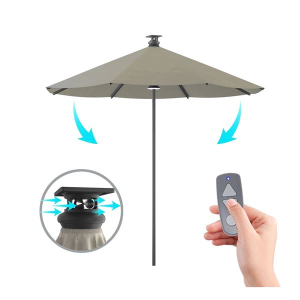 Above Height 2 9-ft W Silver Octagon Smart Patio Umbrella AB-HV2-9P | RONA