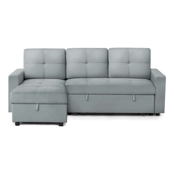 Urban Cali Venice 89.5 W x 58.25-in D Blue Grey Polyester Modern Sofa ...