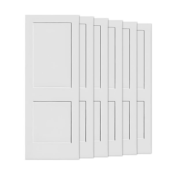 Garson 32 x 80 x 1 3/8-in White Primed 2-Panel Solid Core Shaker Interior Slab Door - 10/Pk | RONA