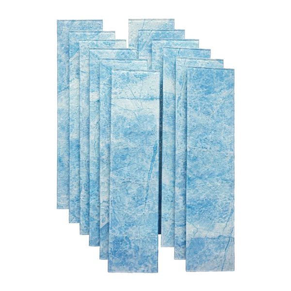 LuxySplash Esli Textured 3 x 12-in 3D Glass Subway Peel and Stick Wall ...