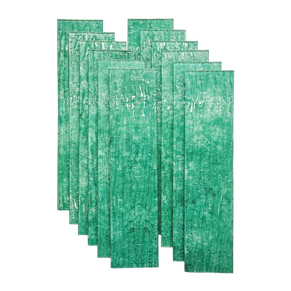 LuxySplash Esli Textured 3 x 12-in 3D Glass Subway Peel and Stick Wall ...