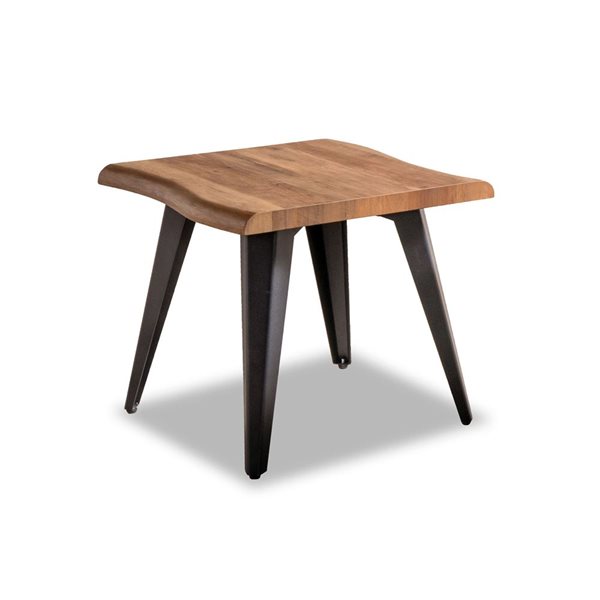 Table d'appoint Macdonald HomeTrend fini faux bois brun et métal noir ...