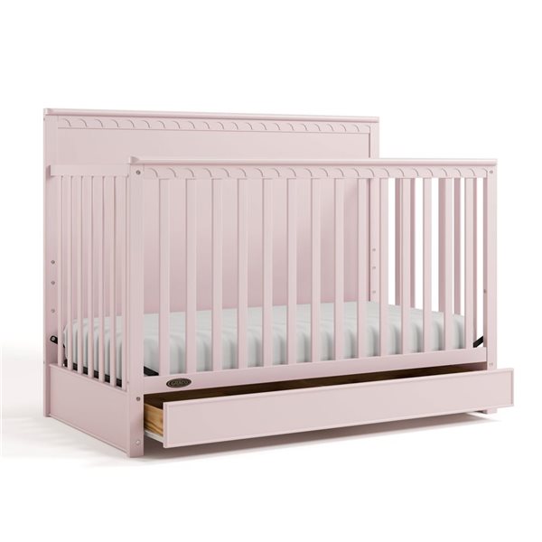 Lit de bébé convertible 5 en 1 Sasha Graco rose avec tiroir 04621-102 ...