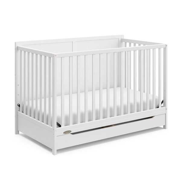 Graco Melrose 5-in-1 Convertible White Crib w/ Drawer 04511-301 | RONA