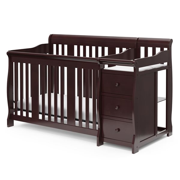 Storkcraft Portofino 4-in-1 Convertible Dark Brown Crib and Changer ...