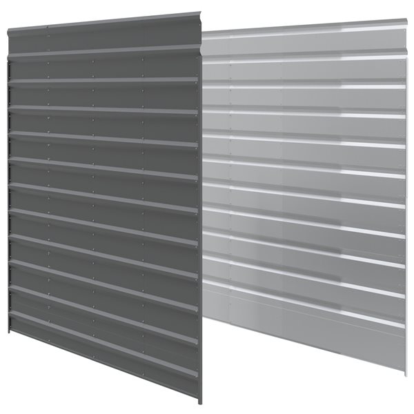 Mur latéral en acier 2 côtés pour abri d’auto Arrow 20 x 9 pi ...