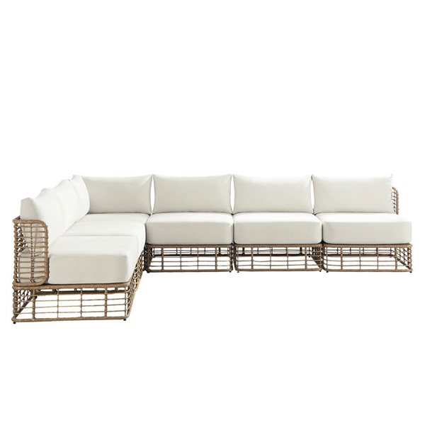 Sirio Napoli 6 Piece White Outdoor Seating Set MS425-YLWH | RONA