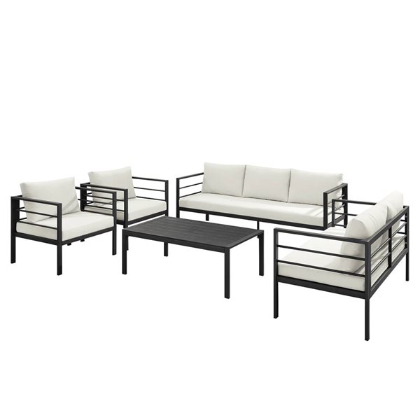 Sirio Palma 5-piece White Outdoor Seating Set MS422-BKWH | RONA