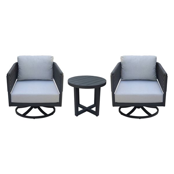 International Concepts 3-Piece Woven Abaca Rope Outdoor Patio Set w ...