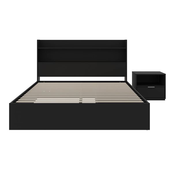 Nexera Hunter Full-Size Platform Bed w/ Headboard and 1-Drawer ...