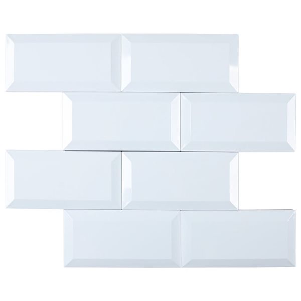 LuxySplash Lola 12 x 18-in White Brick Metal Wall Tile - 3 ft²/Pack ...