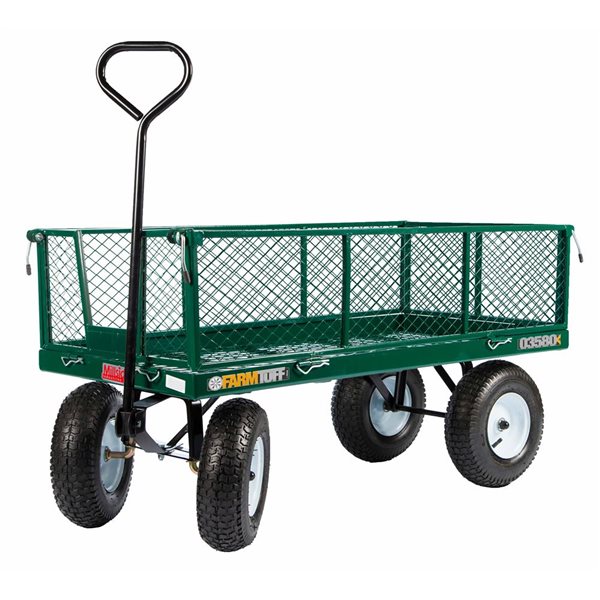 Millside Farm Tuff 24 x 48-in Green Steel Drop Side Steel Wagon 03580 ...