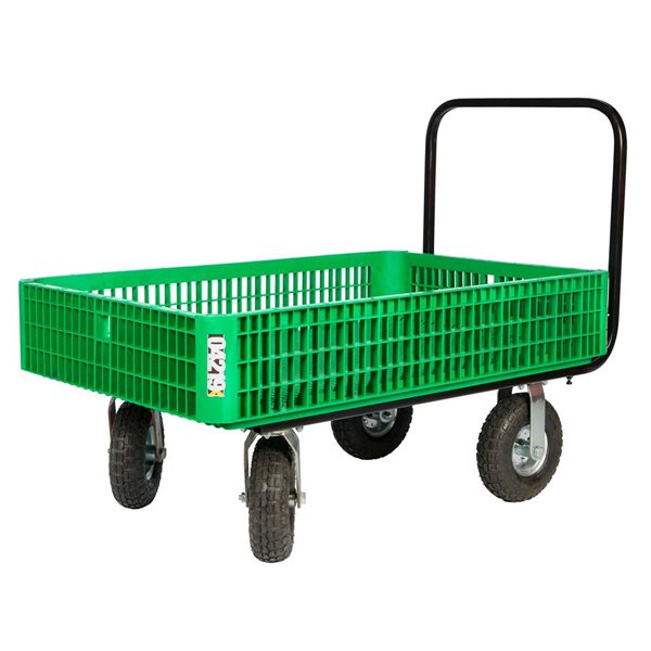 Millside Farm Tuff 30 x 46-in Green Steel Push Crate Wagon 04219 | RONA