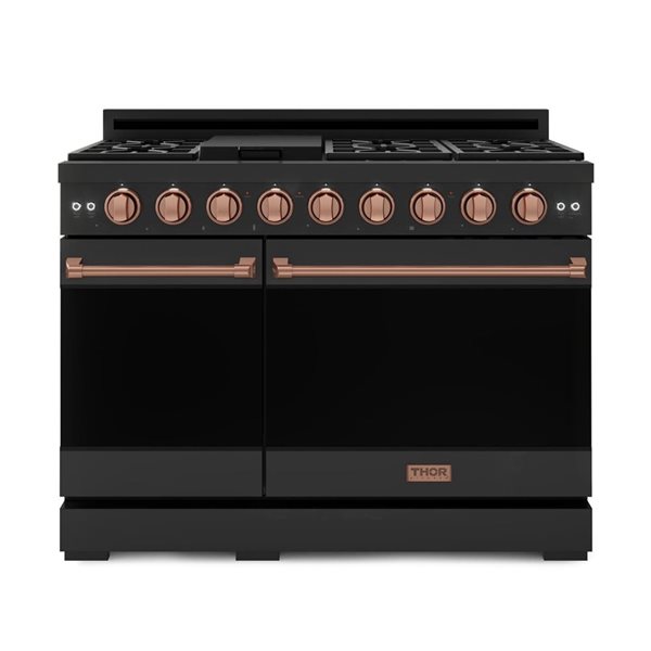 Gordon Ramsay by Thor Kitchen 48-in Professional Black/Rose Gold Gas ...